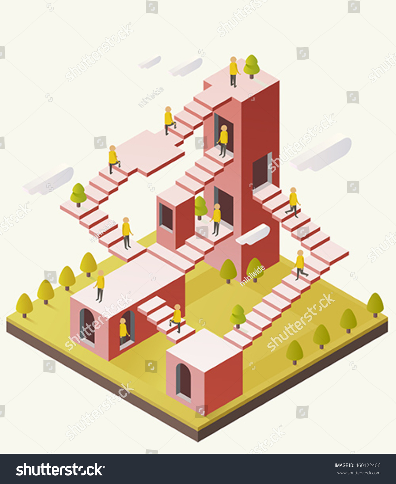 Isometric Stair Vector Illustration: เวกเตอร์สต็อก (ปลอดค่าลิขสิทธิ์ ...