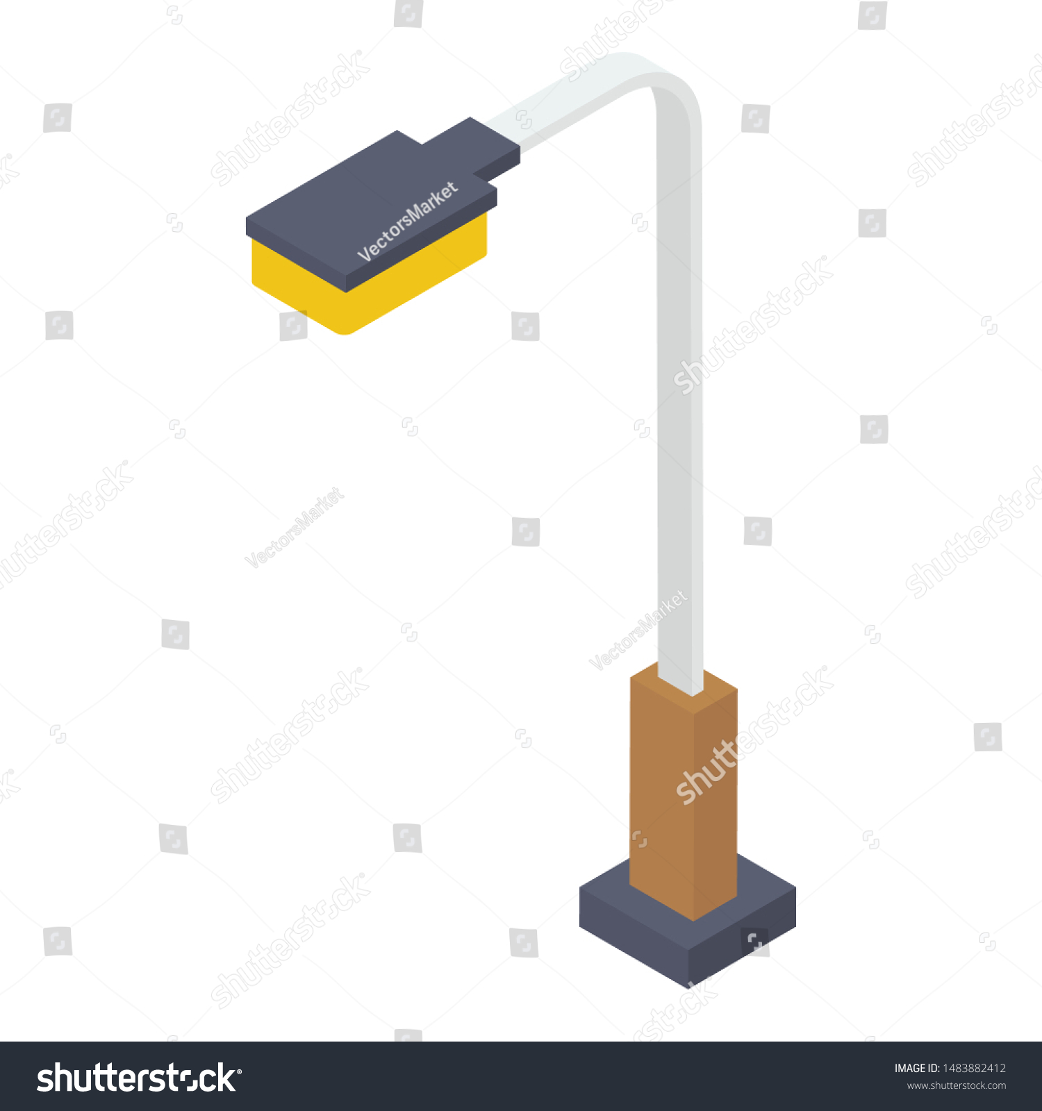 Isometric Street Light Vector Design Stock Vector (Royalty Free) 1483882412