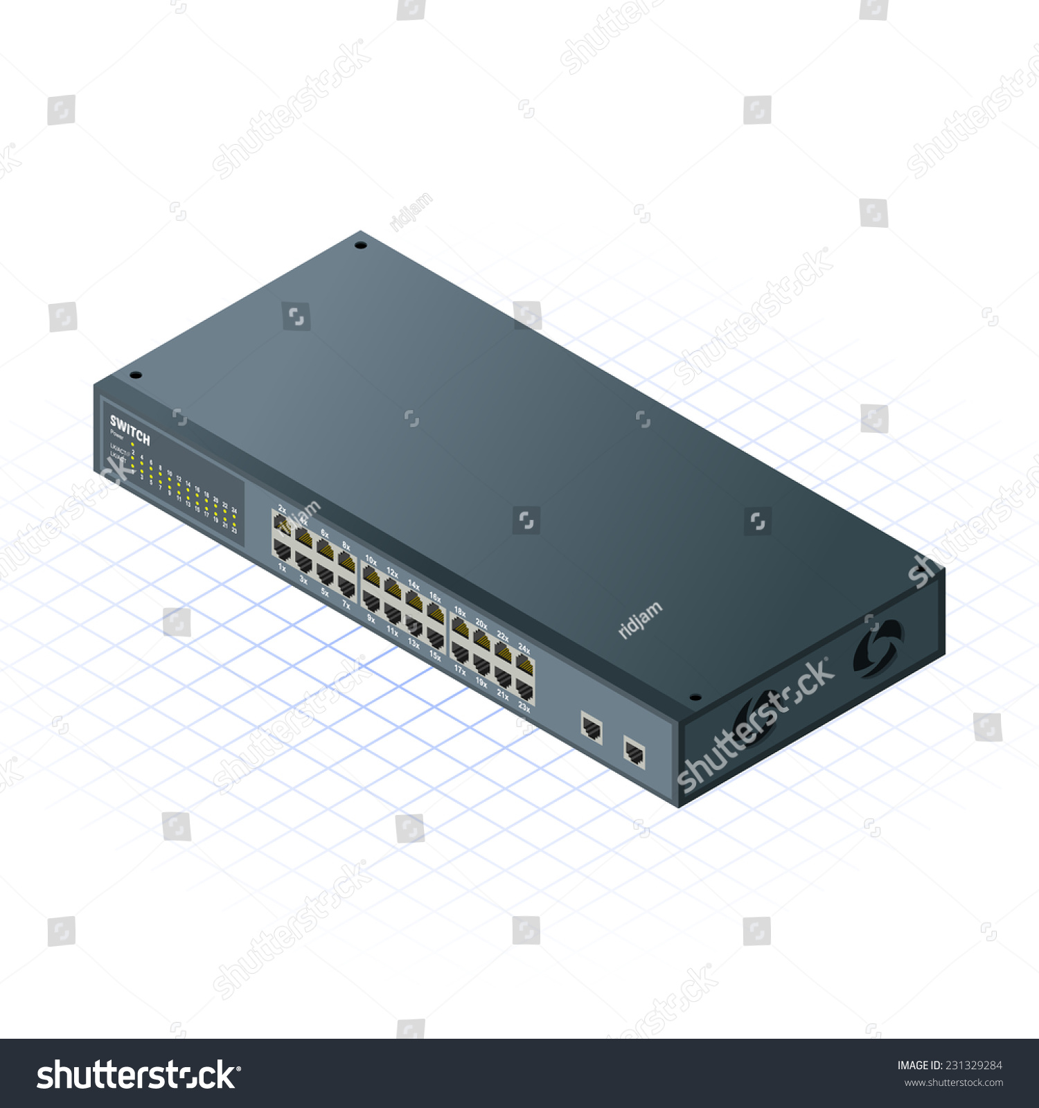 Isometric Switch Link Port Vector Illustration Stock Vector (Royalty ...