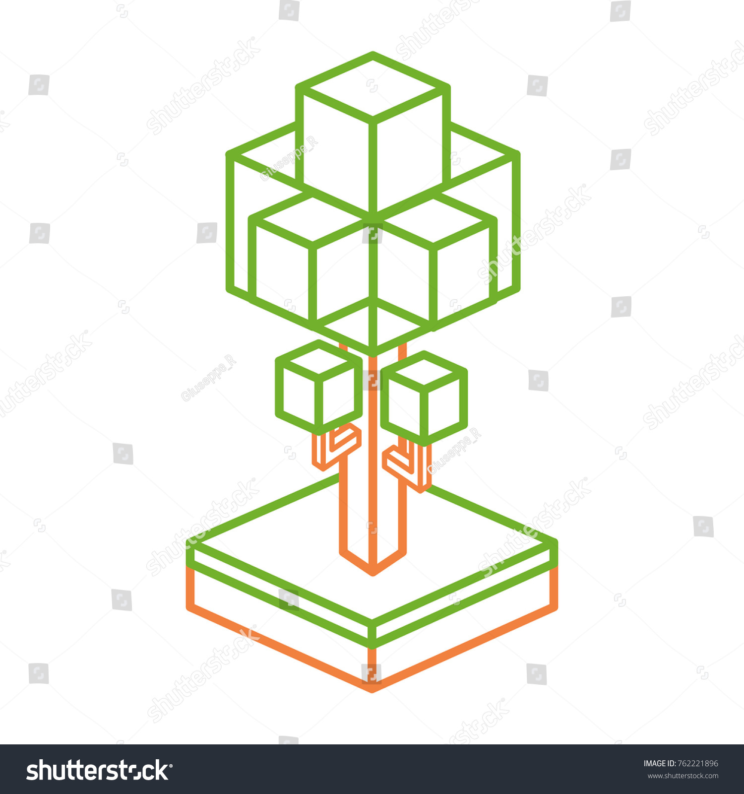 Isometric Tree Design Stock Vector (Royalty Free) 762221896 | Shutterstock