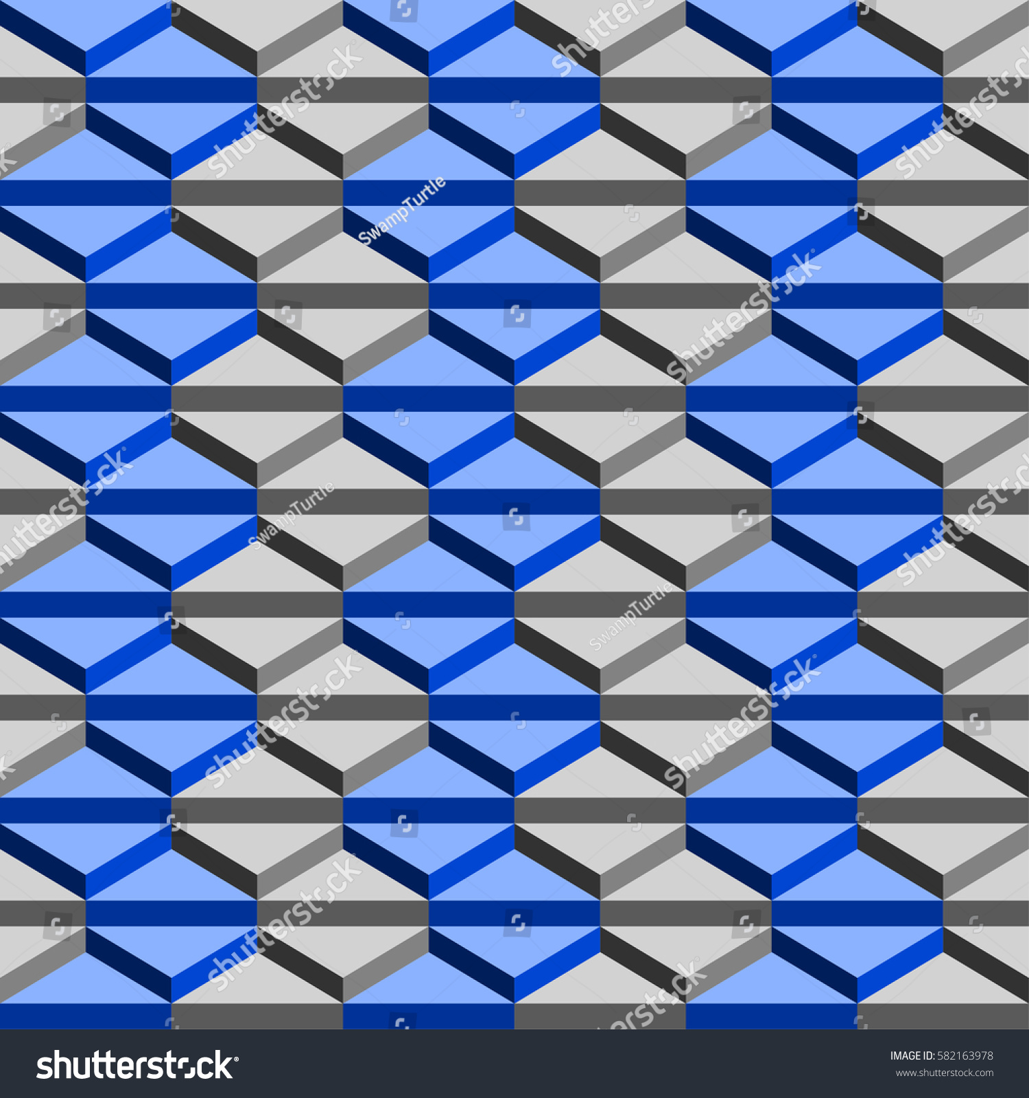 Isometric Triangle Pattern 3d Seamless Editable Stock Vector (Royalty ...