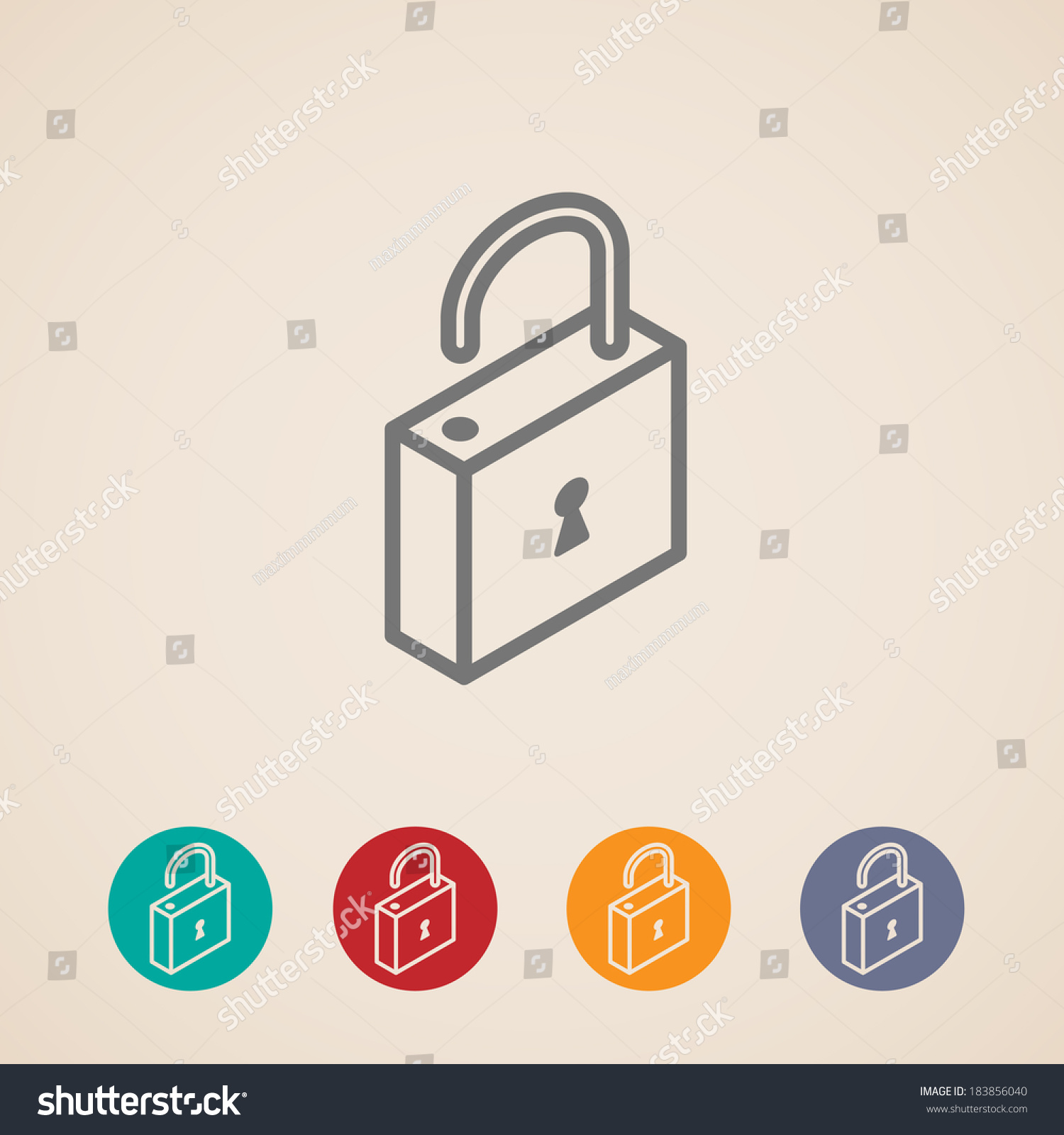 Isometric Vector Lock Icons Stock Vector (Royalty Free) 183856040