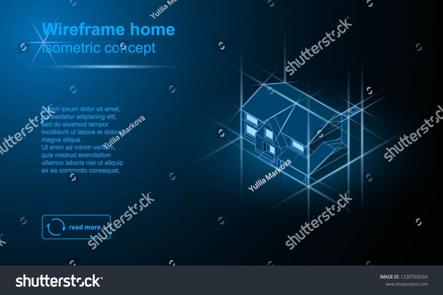 Isometric Wireframe Suburban Building Vector Illustration Stock Vector ...
