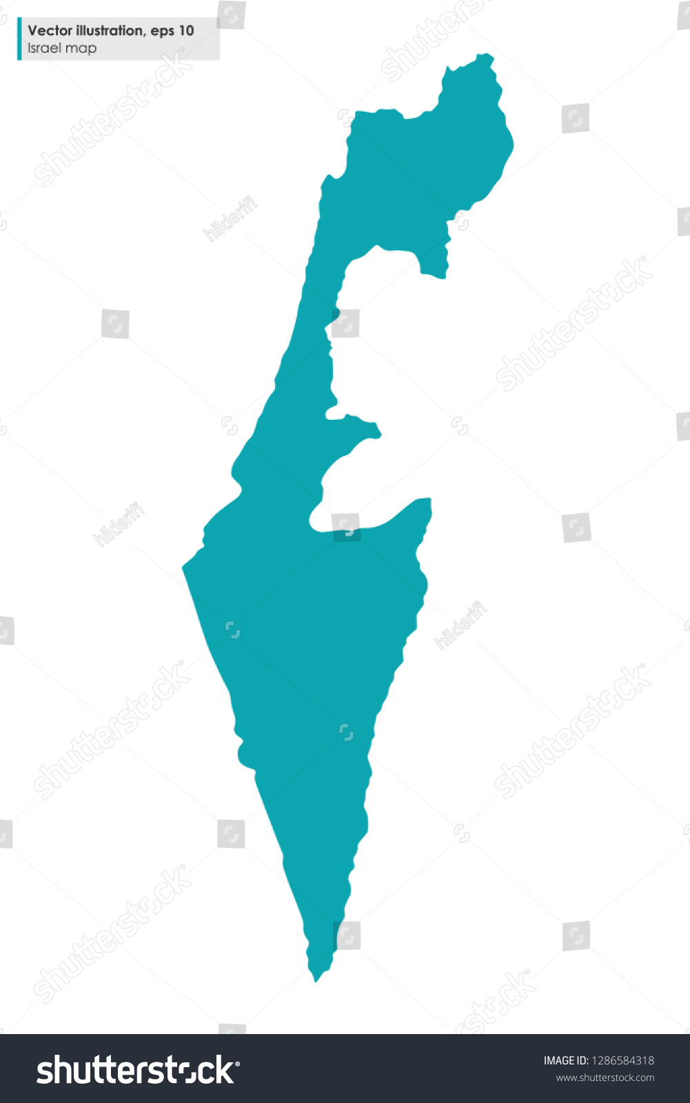 Israel Map Vector Flat Illustration On Stock Vector (Royalty Free ...