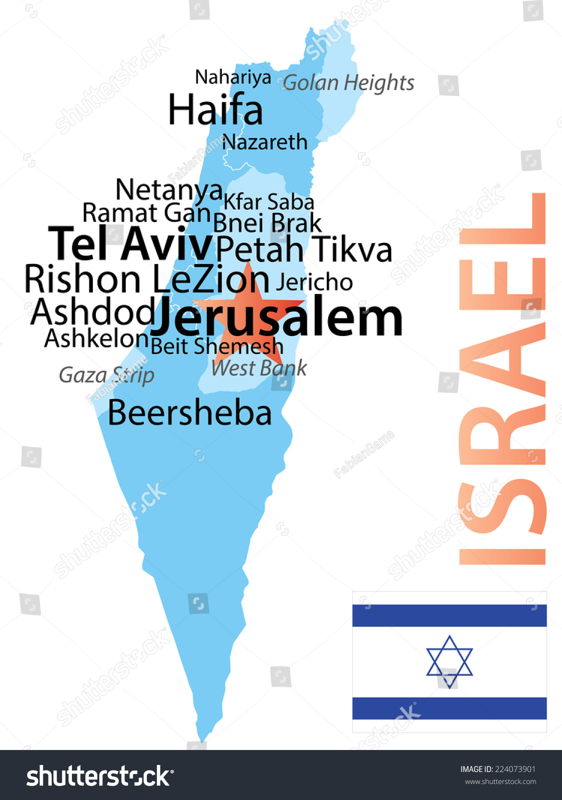 Israel Vector Map Largest Cities Carefully Stock Vector (Royalty Free ... Israel Vector Map Largest Cities Carefully Stock Vector (Royalty Free ...