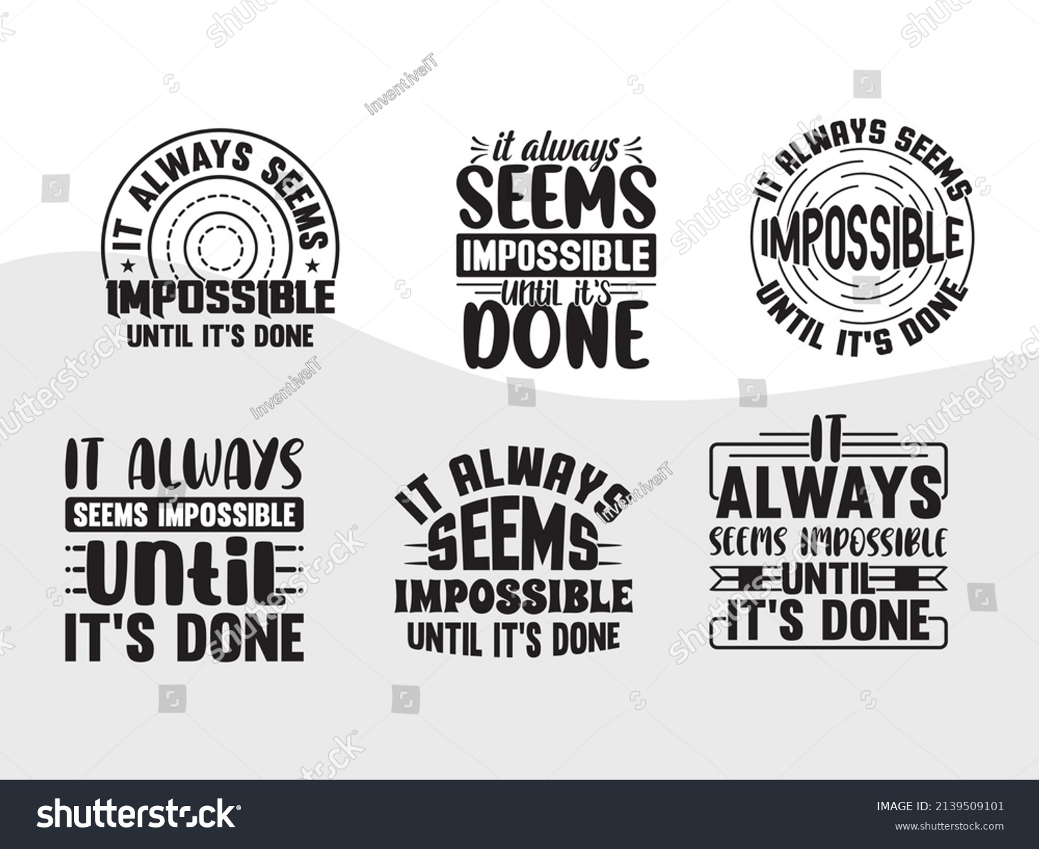 Always Seems Impossible Until Done Printable Stock Vector (Royalty Free ...
