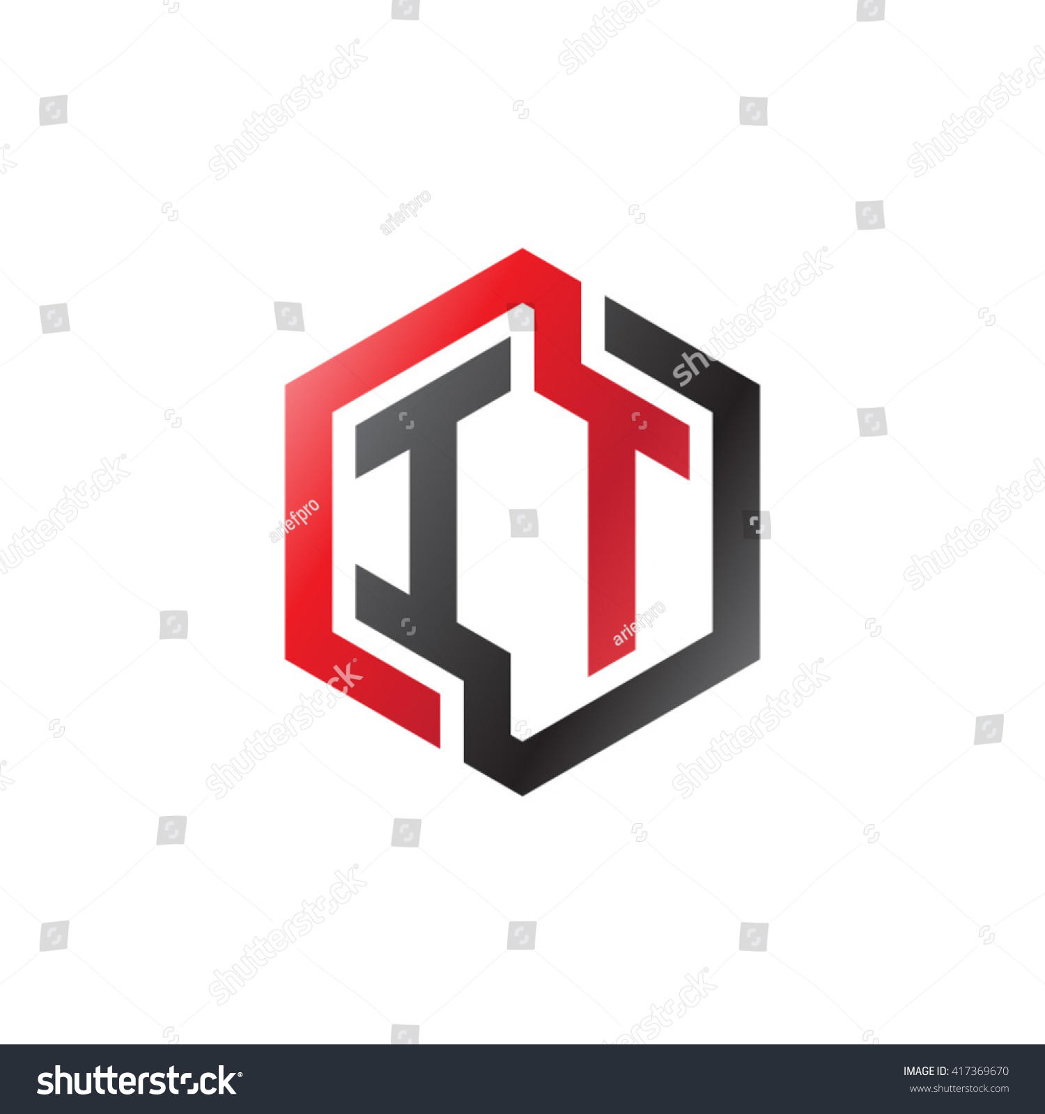 Initial Letters Looping Linked Hexagon Logo 库存矢量图（免版税）417369670 ...