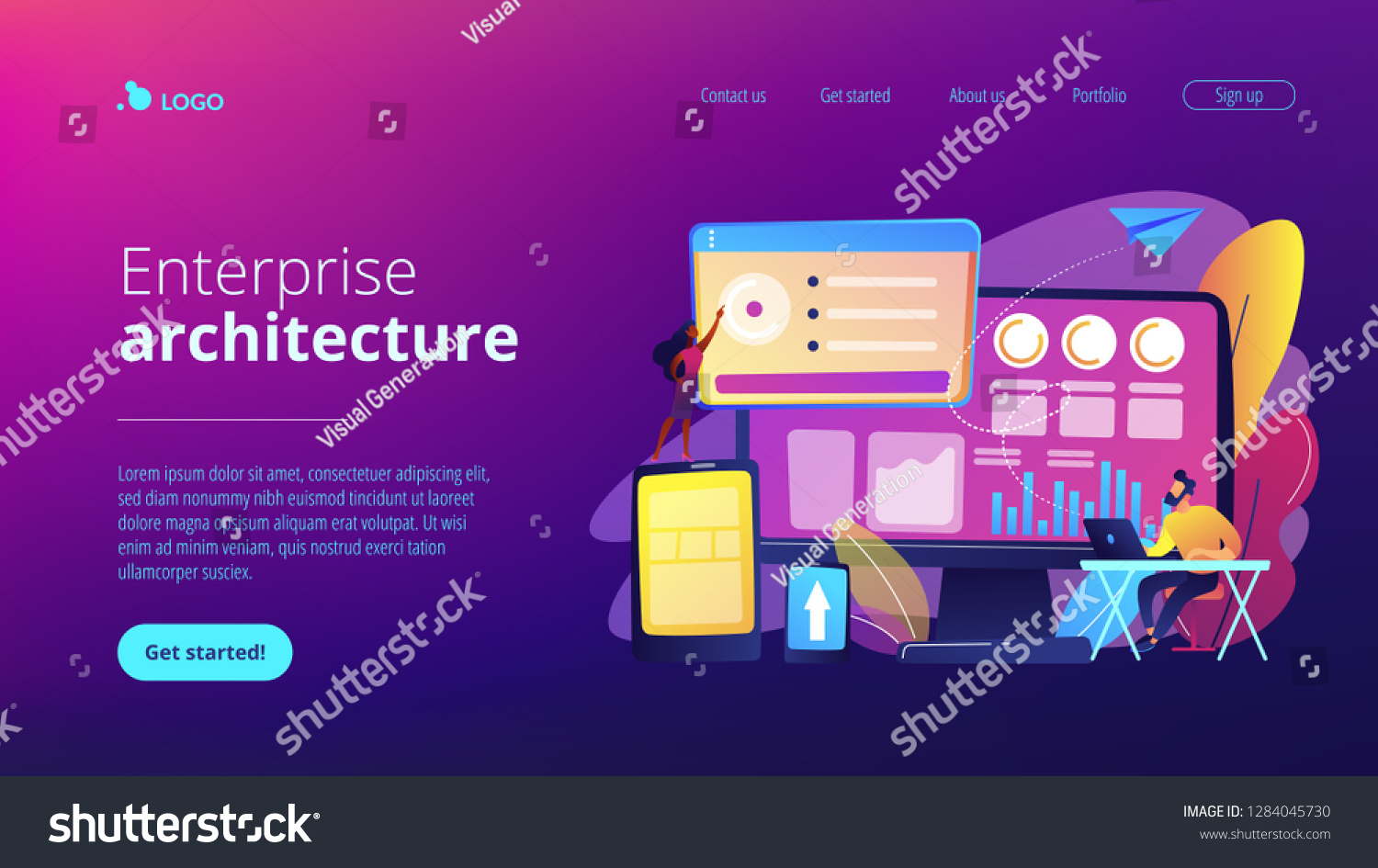Managers Integrate Technologies Into Business Operations Stock Vector ...