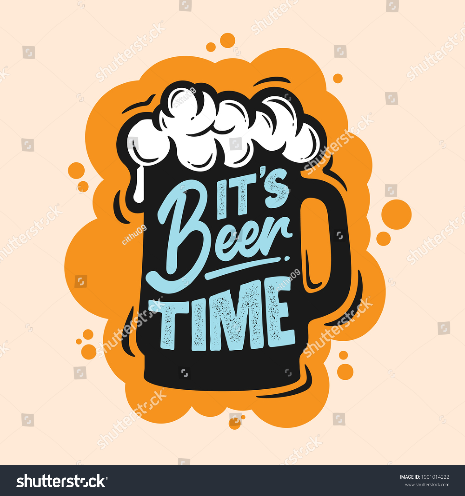 Beer Time Quote Typography Stock Vector (Royalty Free) 1901014222 ...