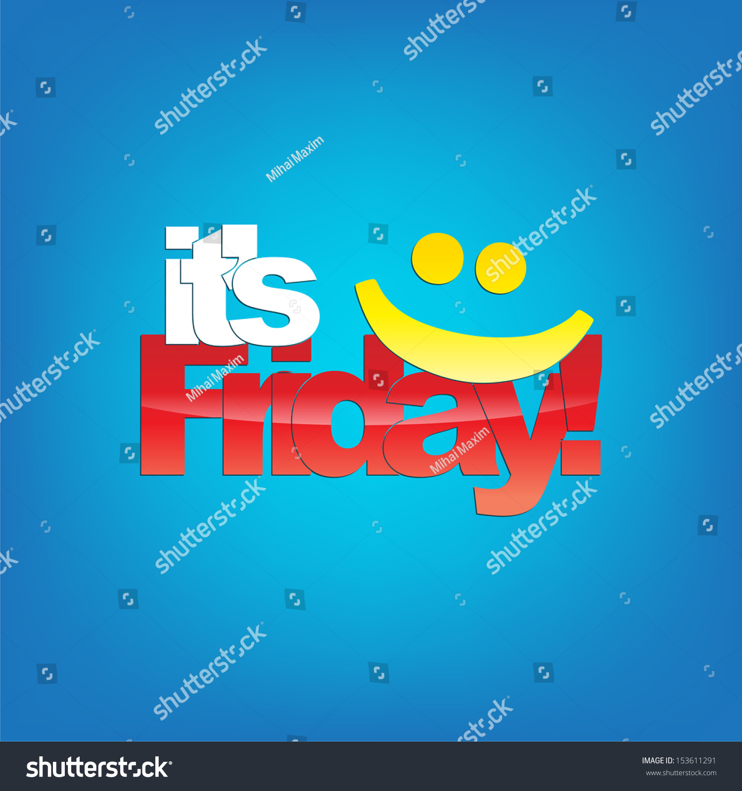 Friday Yellow Smiley Face Typography Background Stock Vector (Royalty ...