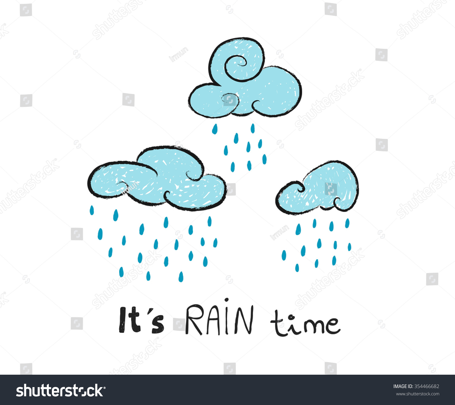 Rain Time Vector Illustration Stock Vector (Royalty Free) 354466682 ...