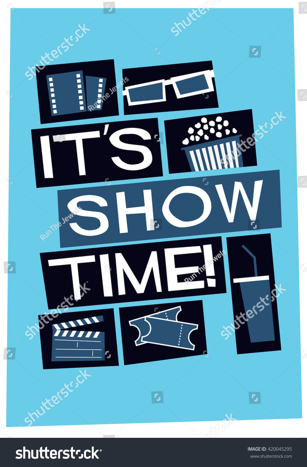 Show Time Vector Illustration Poster Design Stock Vector (Royalty Free ...