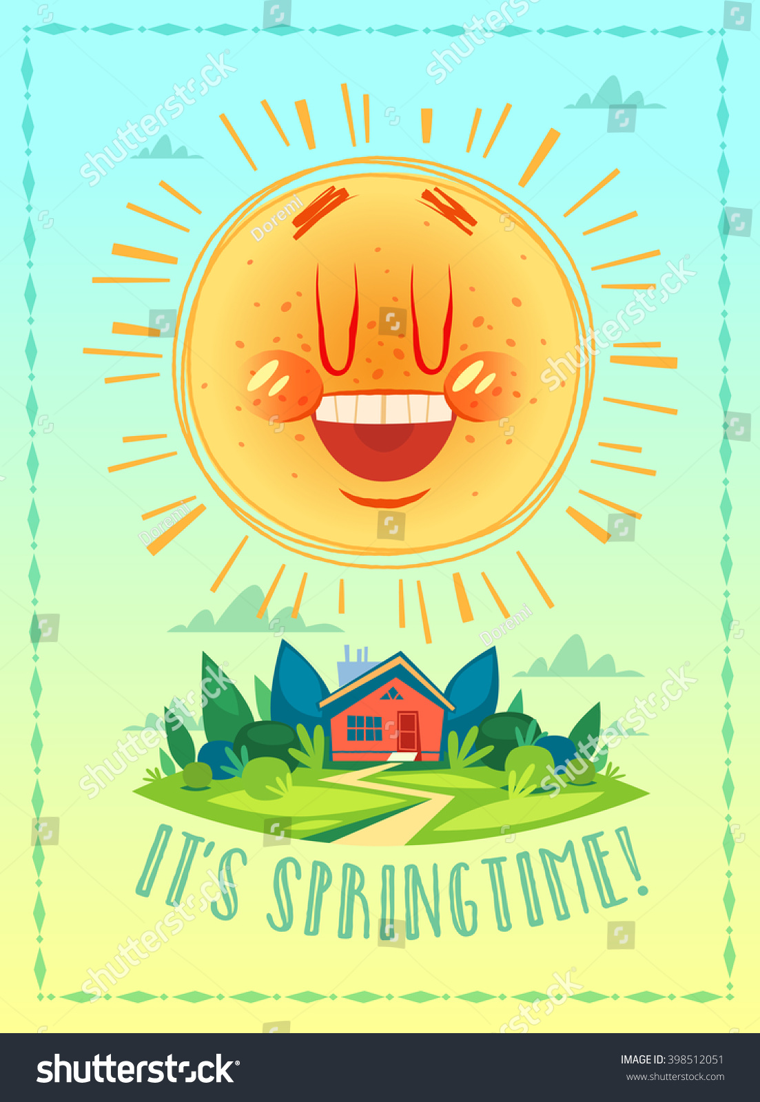 Springtime Poster Card Background Vector Illustration Stock Vector ...