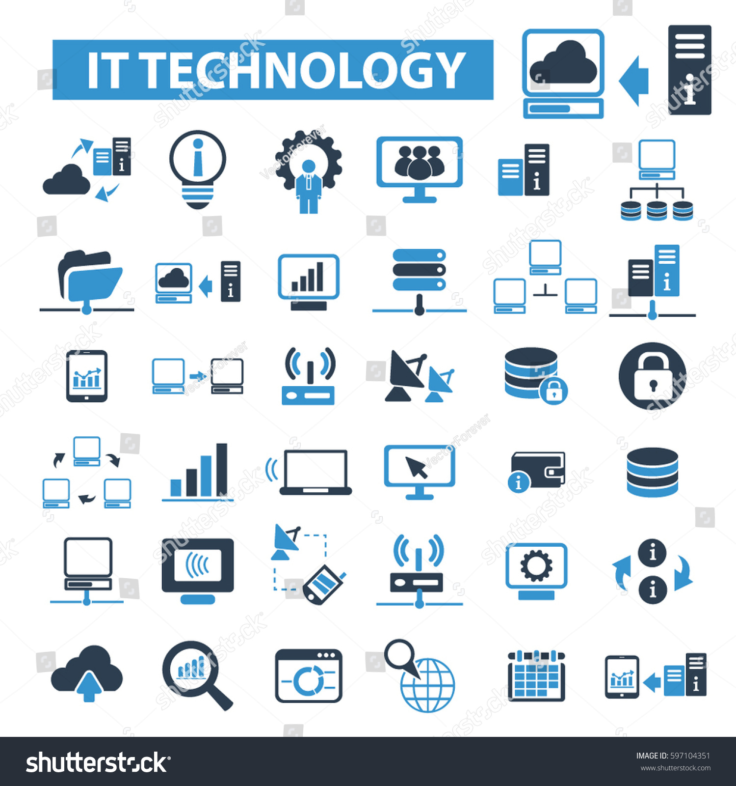 Technology Icons Stock Vector 597104351 - Shutterstock