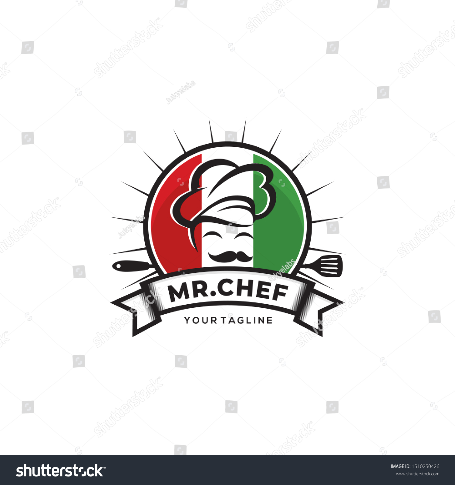 Italian Chef Logo Design Vector Template Stock Vector (Royalty Free ...