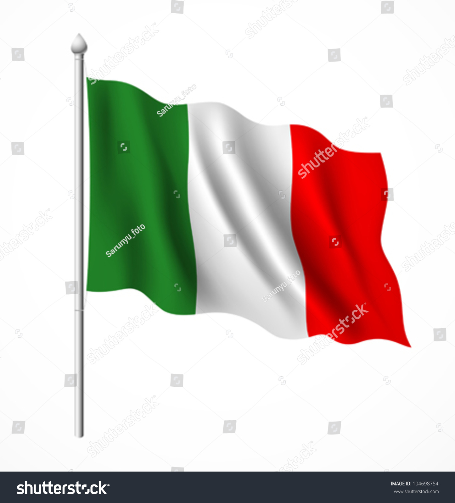 Italian Flag, Vector Illustration - 104698754 : Shutterstock