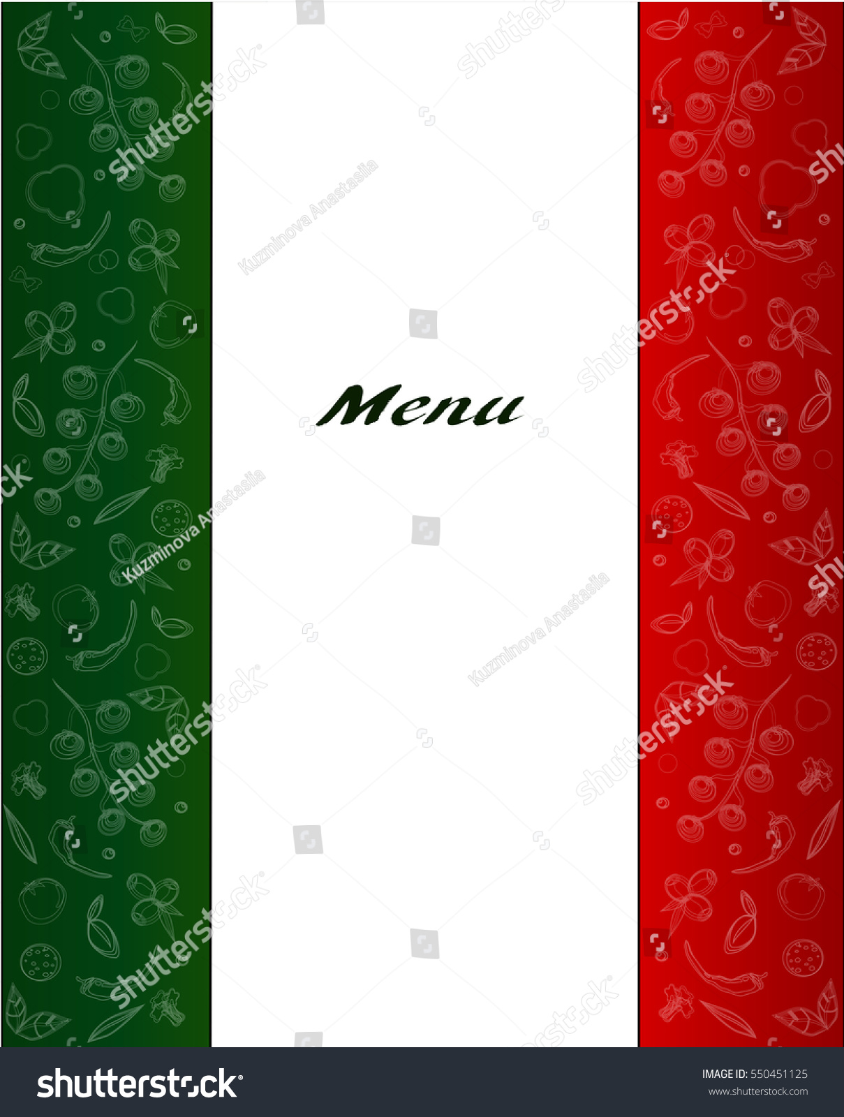 Italian Menu Stock Vector (Royalty Free) 550451125