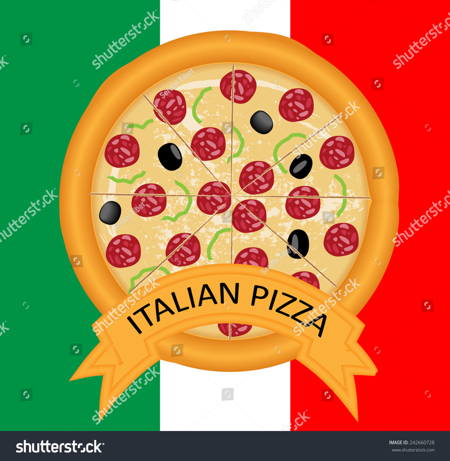 Italian Pizza Vector Design Stock Vector (Royalty Free) 242660728 ...