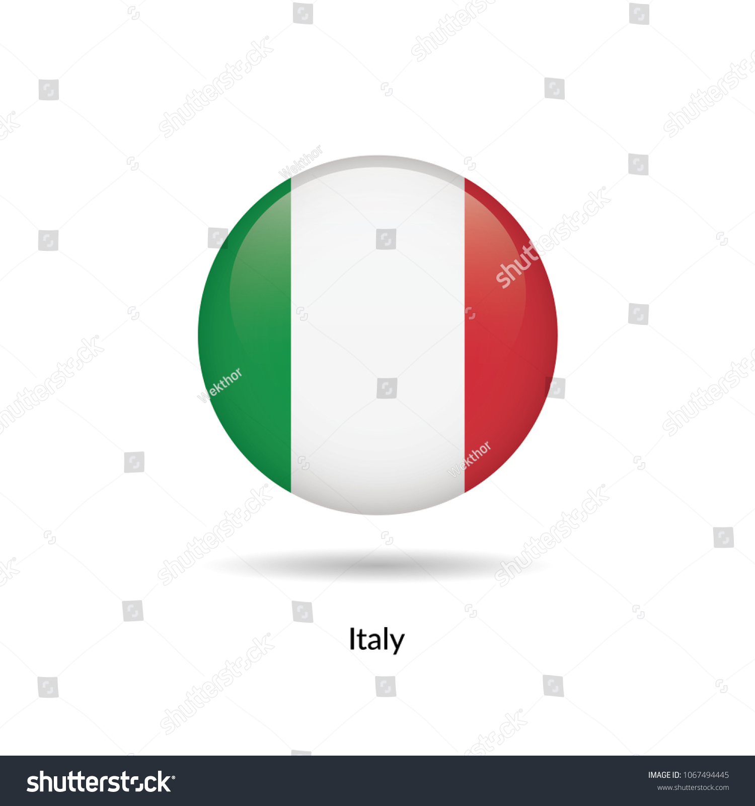 Italy Flag Round Glossy Button Vector Stock Vector (Royalty Free ...