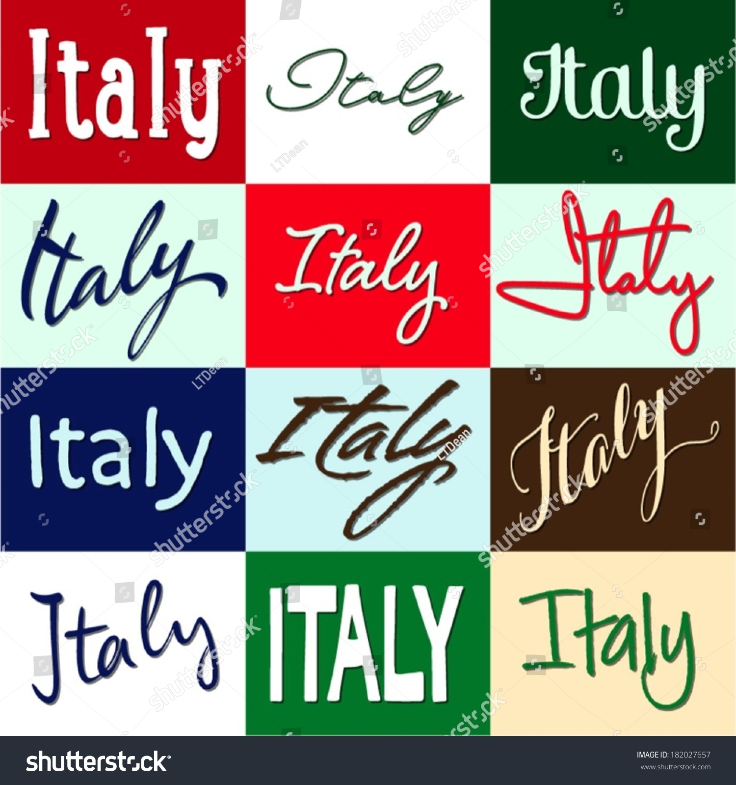 Italy Heading Selection Set Stock Vector (Royalty Free) 182027657