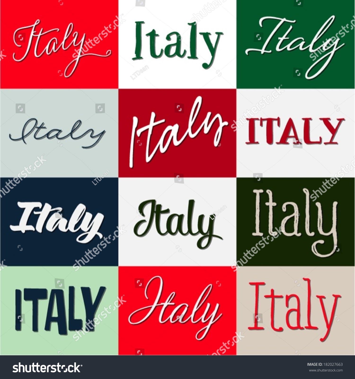 Italy Heading Selection Set Stock Vector (Royalty Free) 182027663 ...