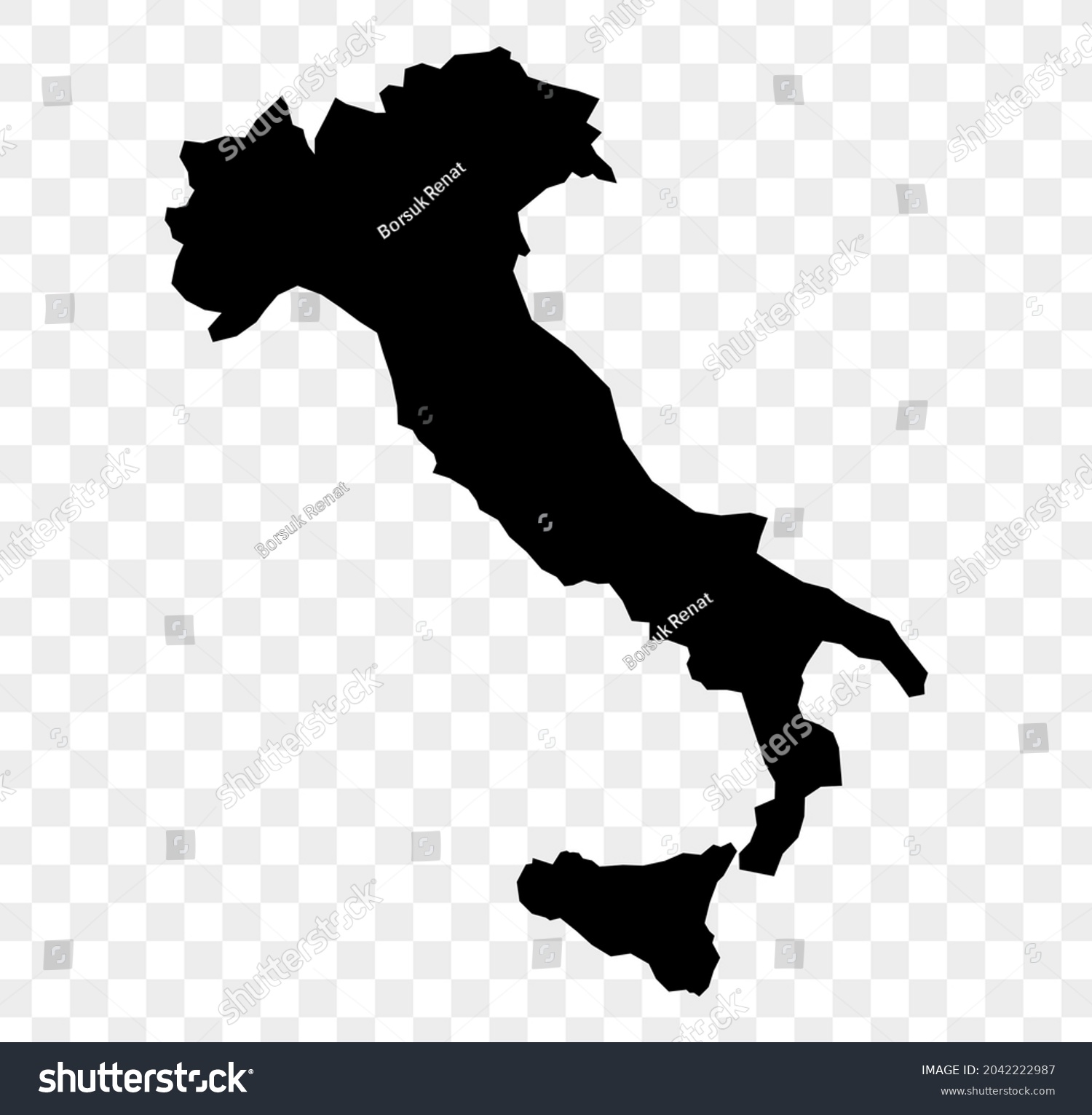 Italy Isolated Vector Map Silhouette Stock Vector (Royalty Free ...