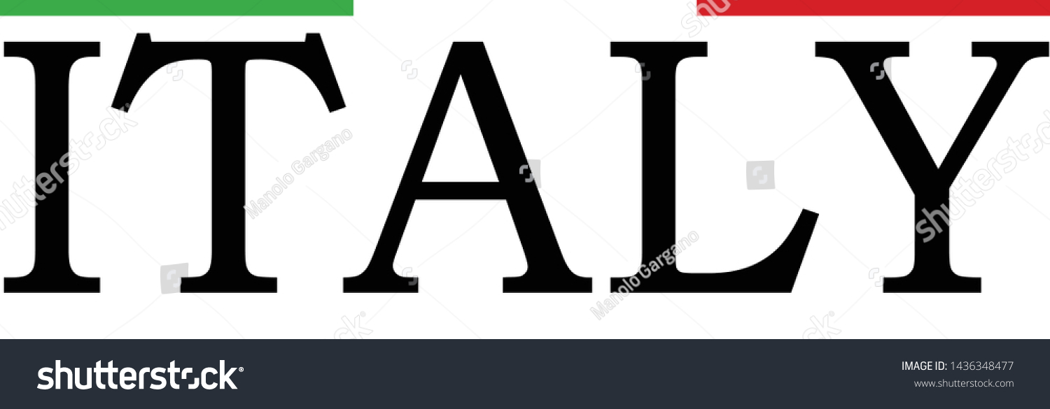Italy Logo Vector Flag Stock Vector (Royalty Free) 1436348477