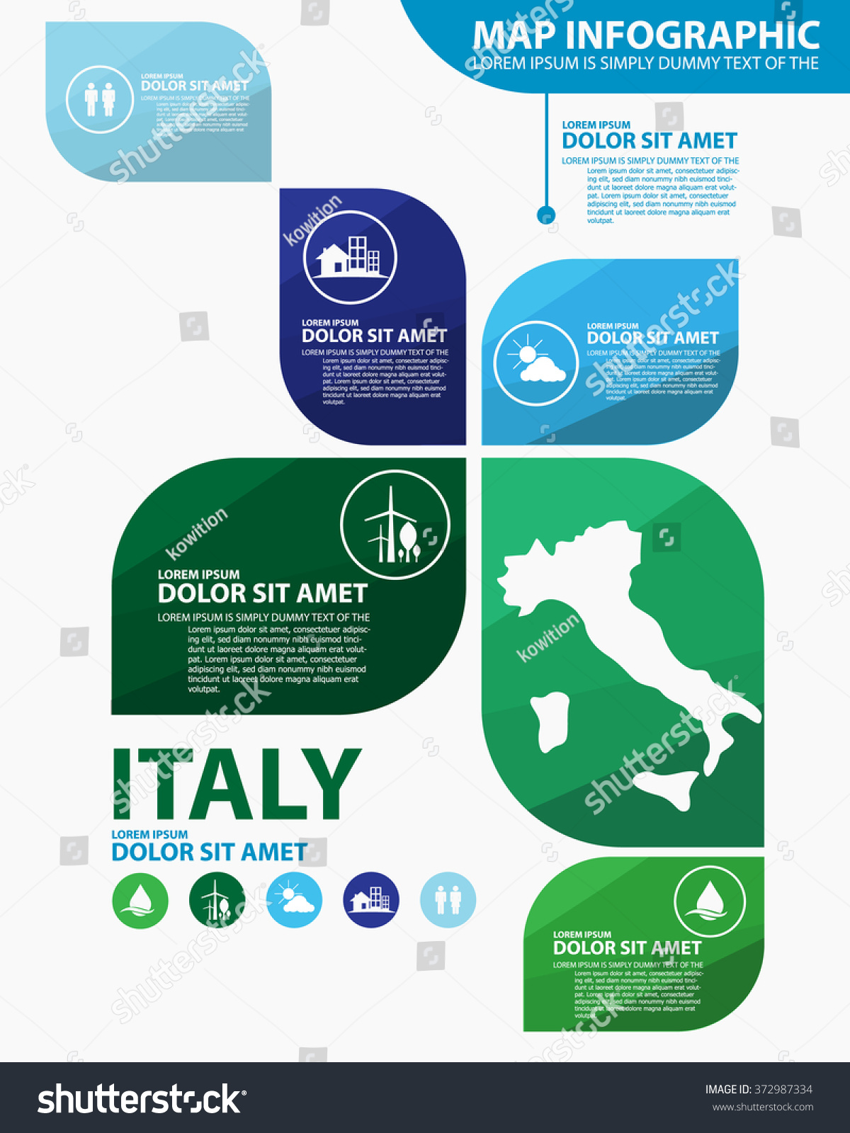 Italy Map Infographic: เวกเตอร์สต็อก (ปลอดค่าลิขสิทธิ์) 372987334 ...