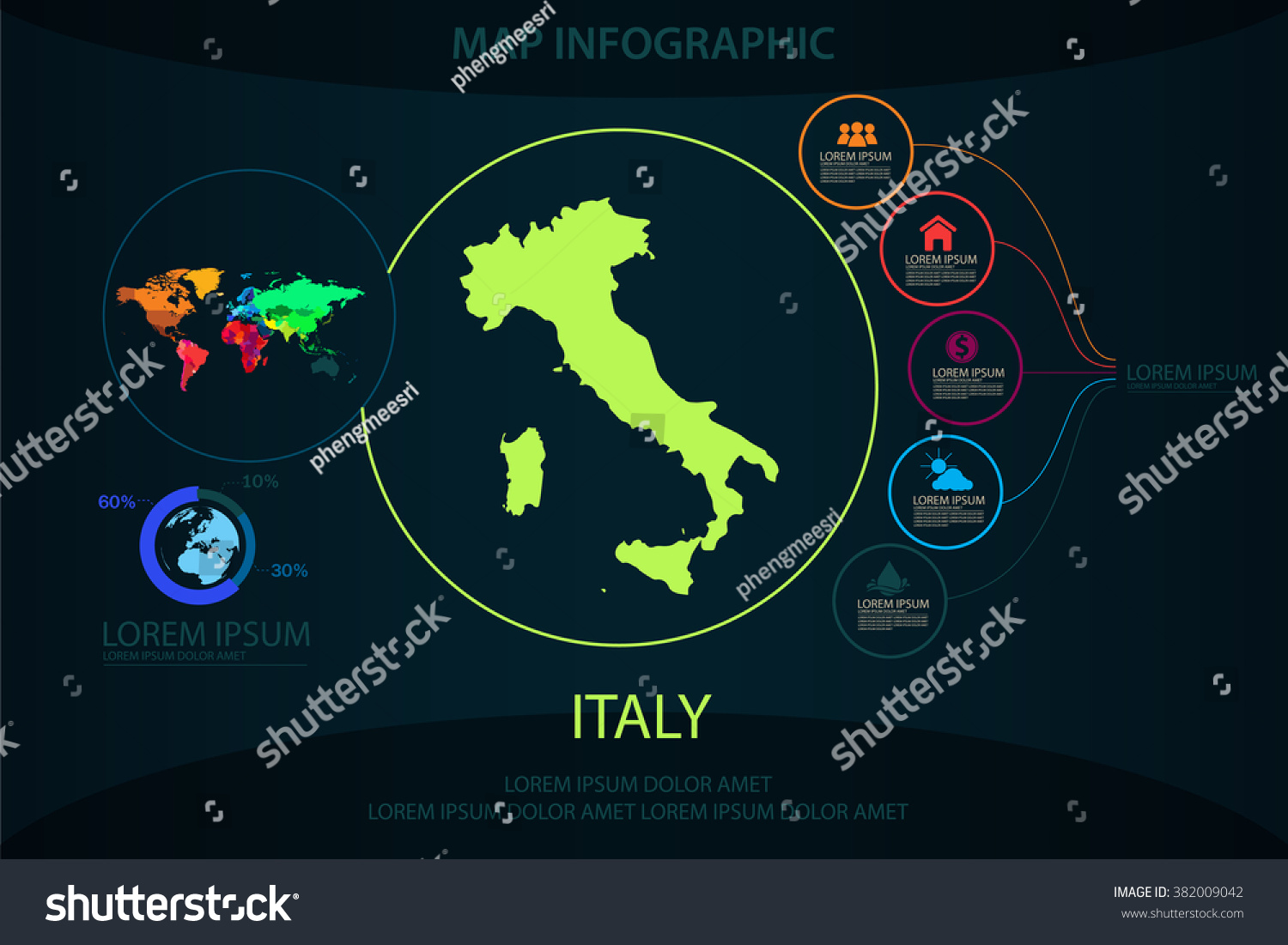 Italy Map Infographic Stock Vector (Royalty Free) 382009042 | Shutterstock