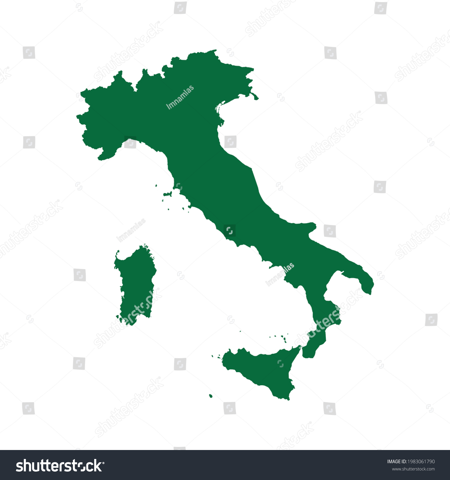 Italy Map Italy Map Flat Chart Stock Vector (Royalty Free) 1983061790 ...