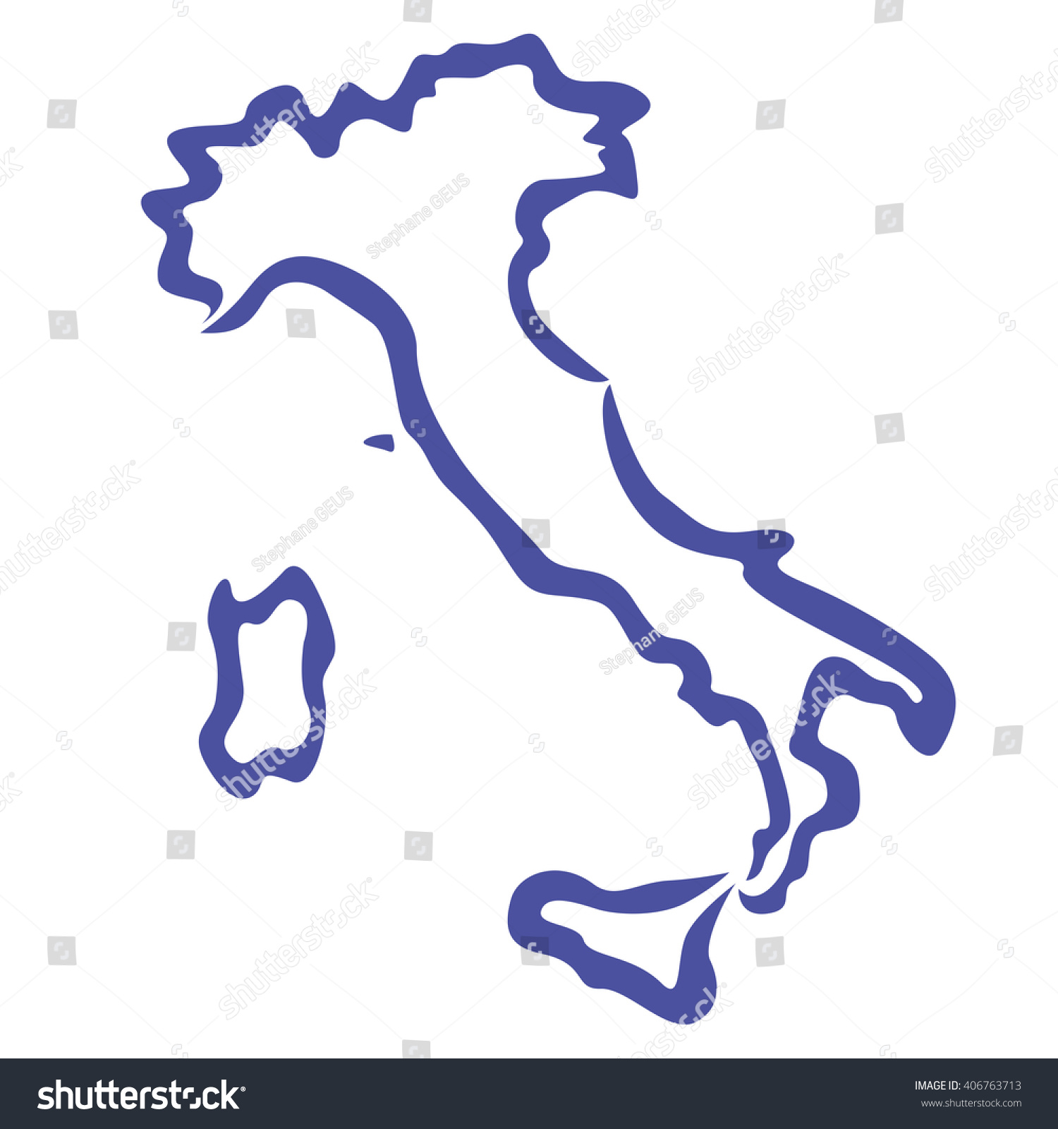 Italy Map Outlines Stock Vector (Royalty Free) 406763713