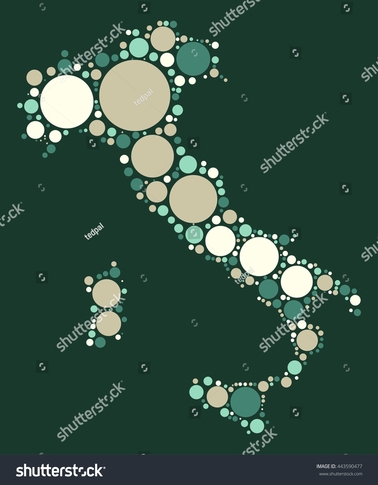 Italy Map Shape Vector Design By Stock Vector (Royalty Free) 443590477
