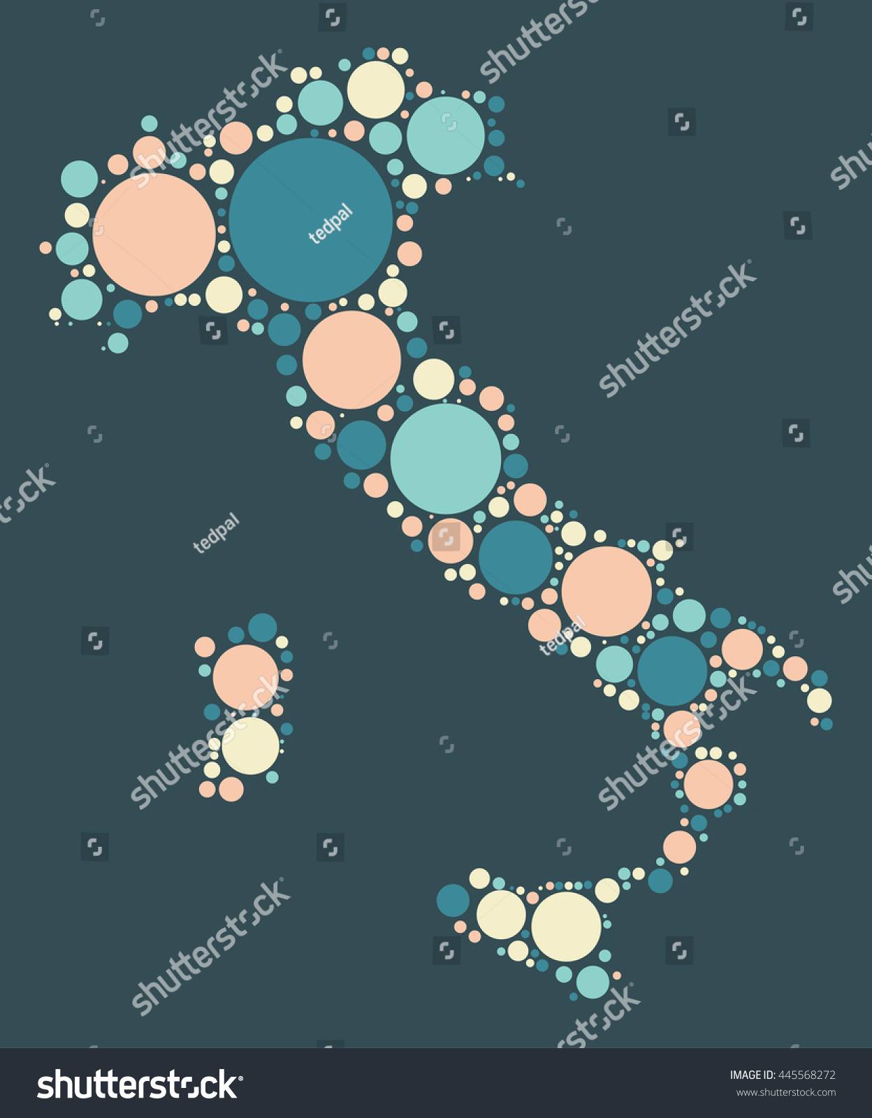 Italy Map Shape Vector Design By Stock Vector (Royalty Free) 445568272