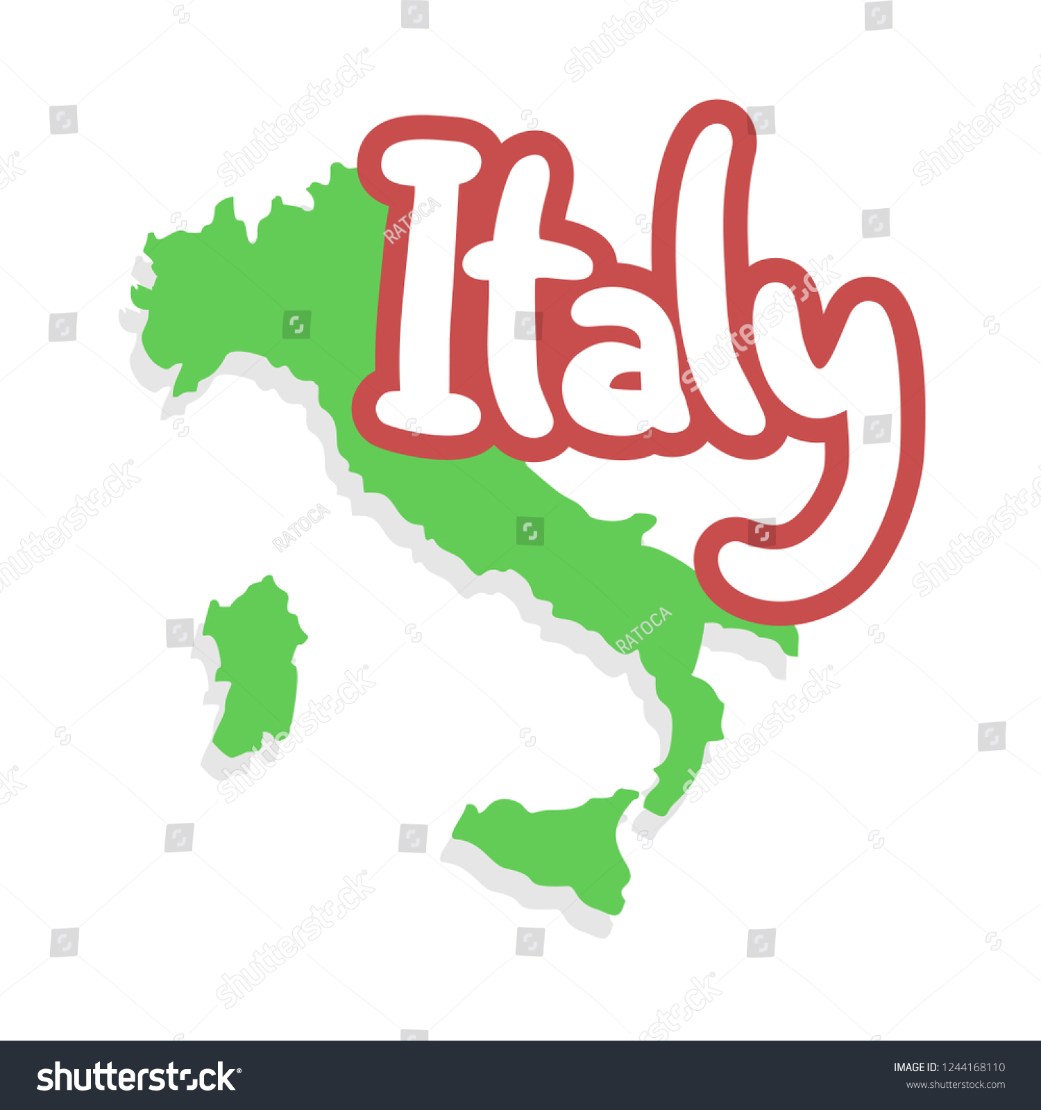 Italy Map Symbol Stock Vector (Royalty Free) 1244168110 | Shutterstock