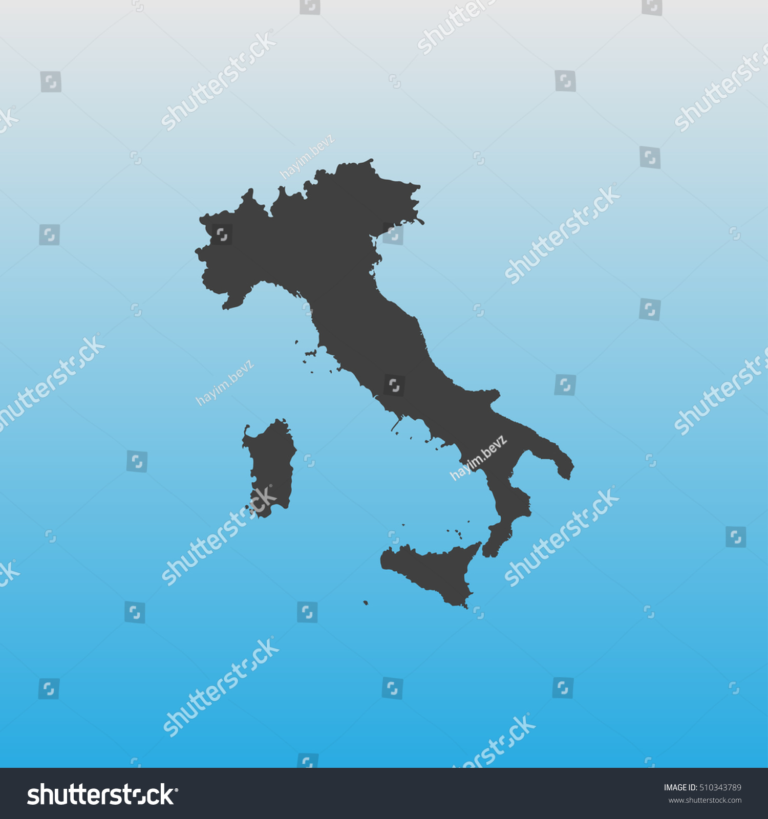 Italy Map Vector: vector de stock (libre de regalías) 510343789 ...