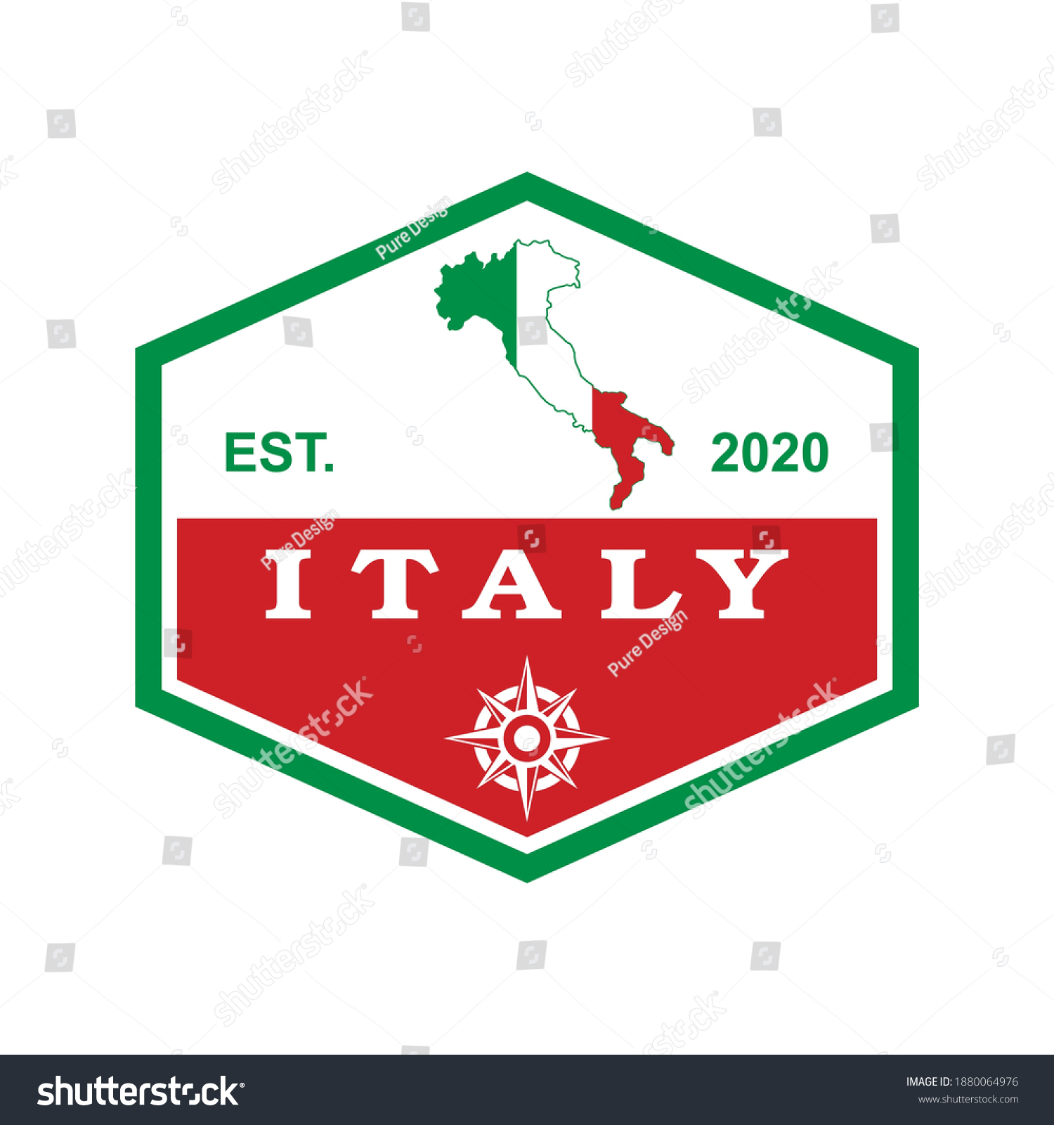 Vector de mapas de Italia, logotipo: vector de stock (libre de regalías ...