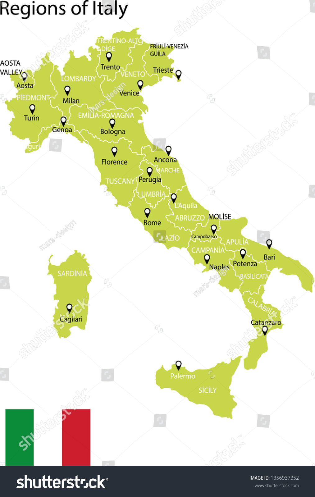 Italy Map Vector Illustration: vector de stock (libre de regalías ...