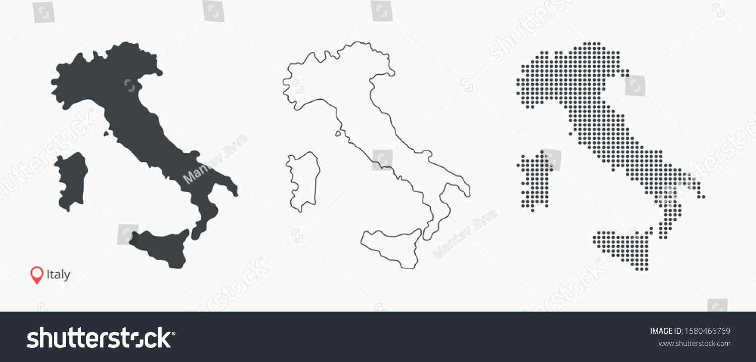 Italy Map Vector Template Isolated: vector de stock (libre de regalías ...
