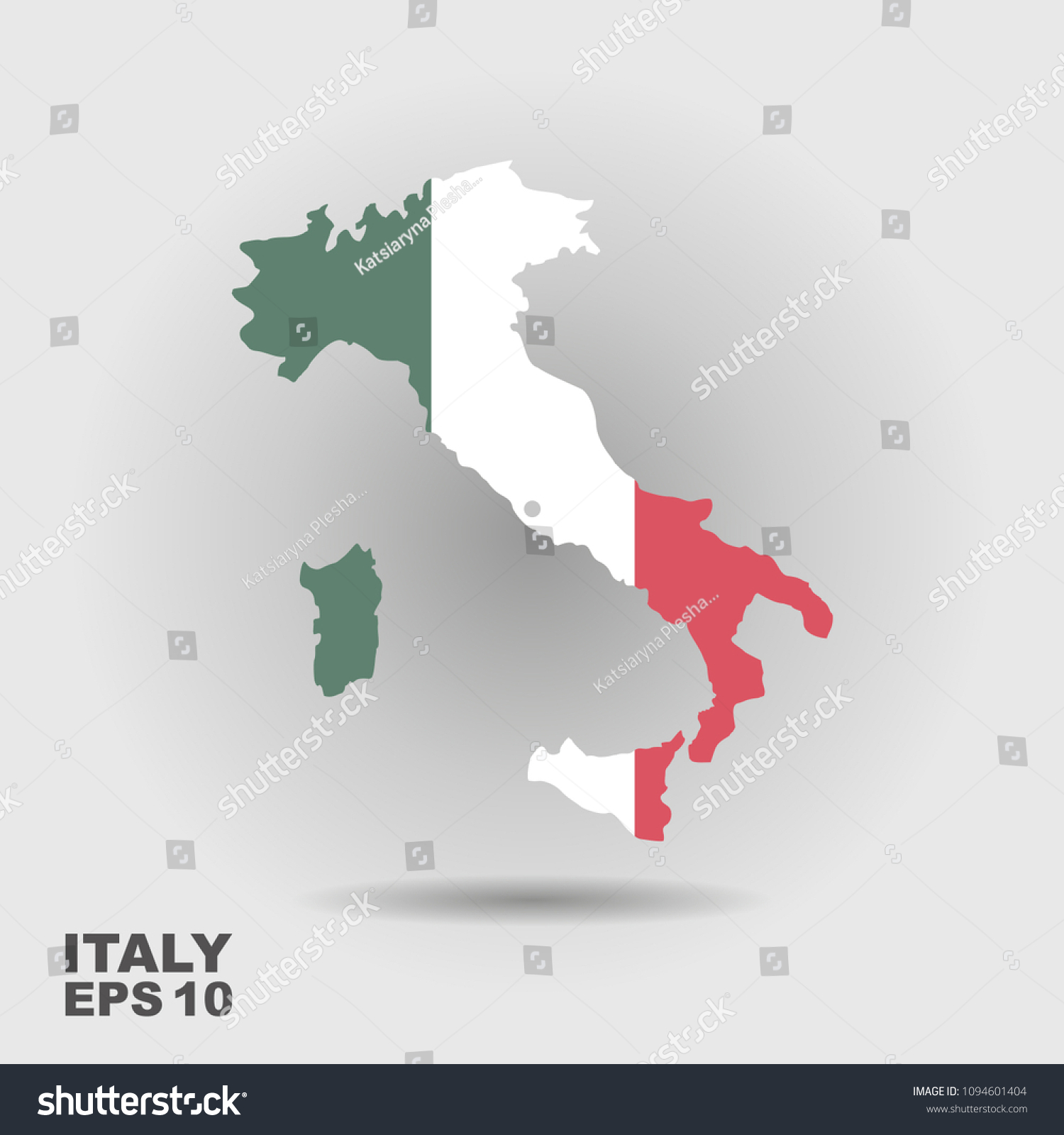 Italy Map Flag Inside Vector Liiustration Stock Vector (Royalty Free ...