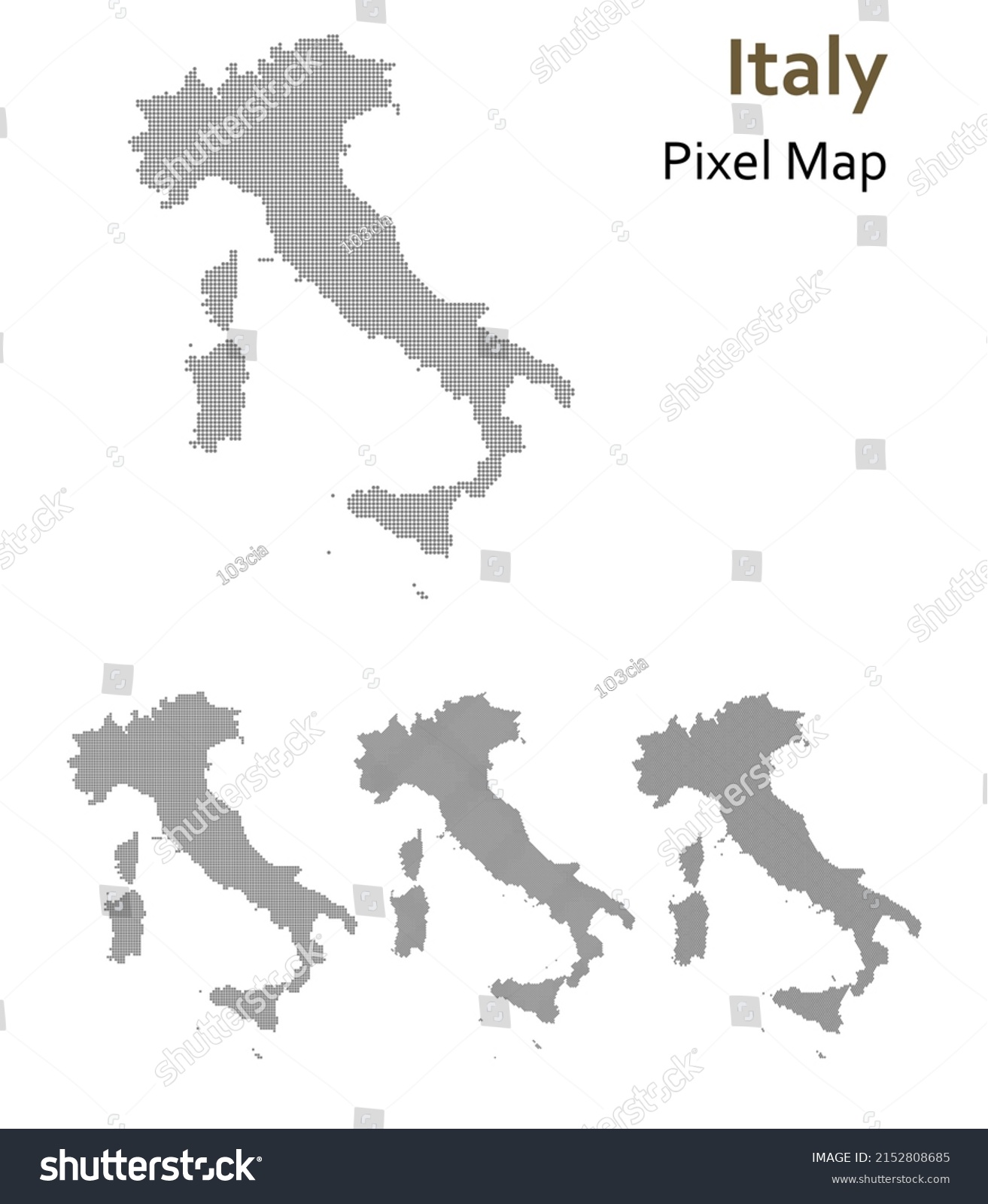 Italy Pixel Map Vector Isolated On Stock Vector (Royalty Free ...