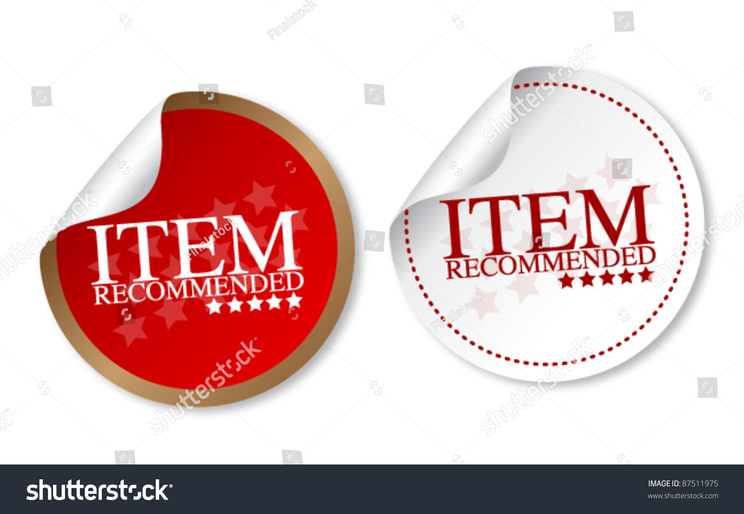 Item Recommended Stickers Stock Vector (Royalty Free) 87511975 ...