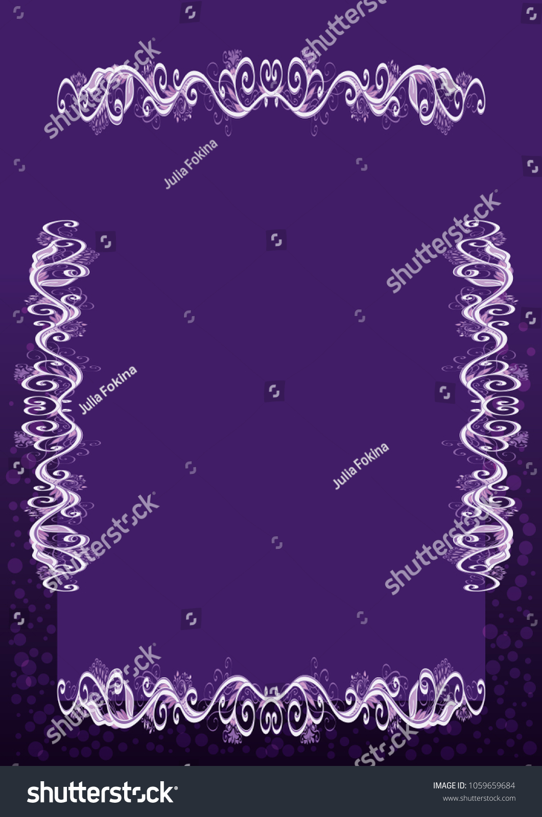 Itemized Vector Violet Floral Frame Border Stock Vector (Royalty Free ...