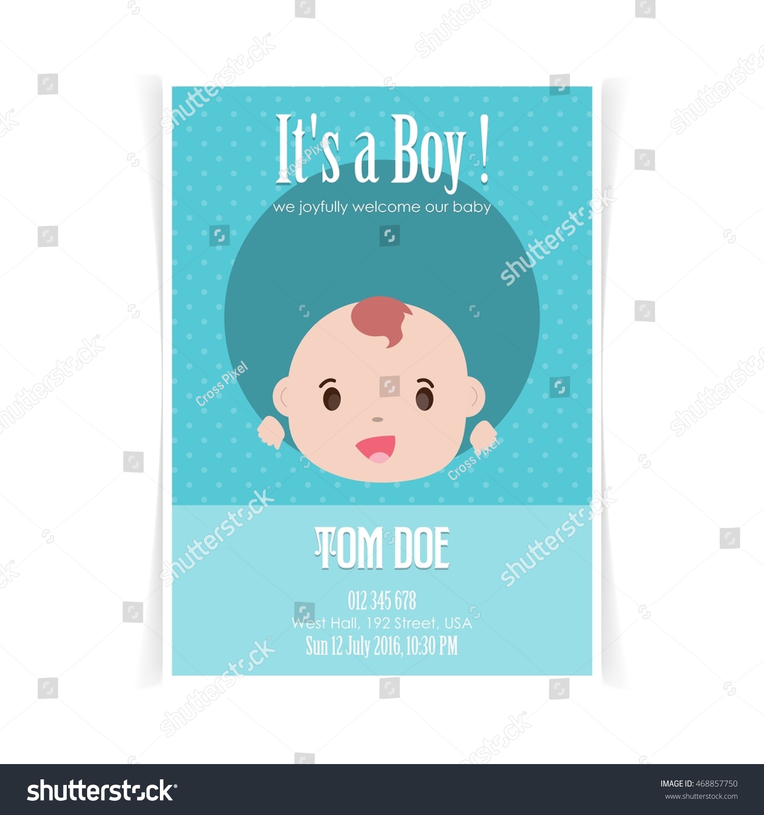 Boy Greetings Card Stock Vector 468857750 - Shutterstock
