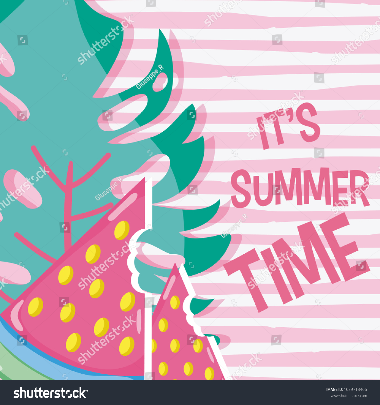 Summer Time Card Concept Stock Vector (Royalty Free) 1039713466