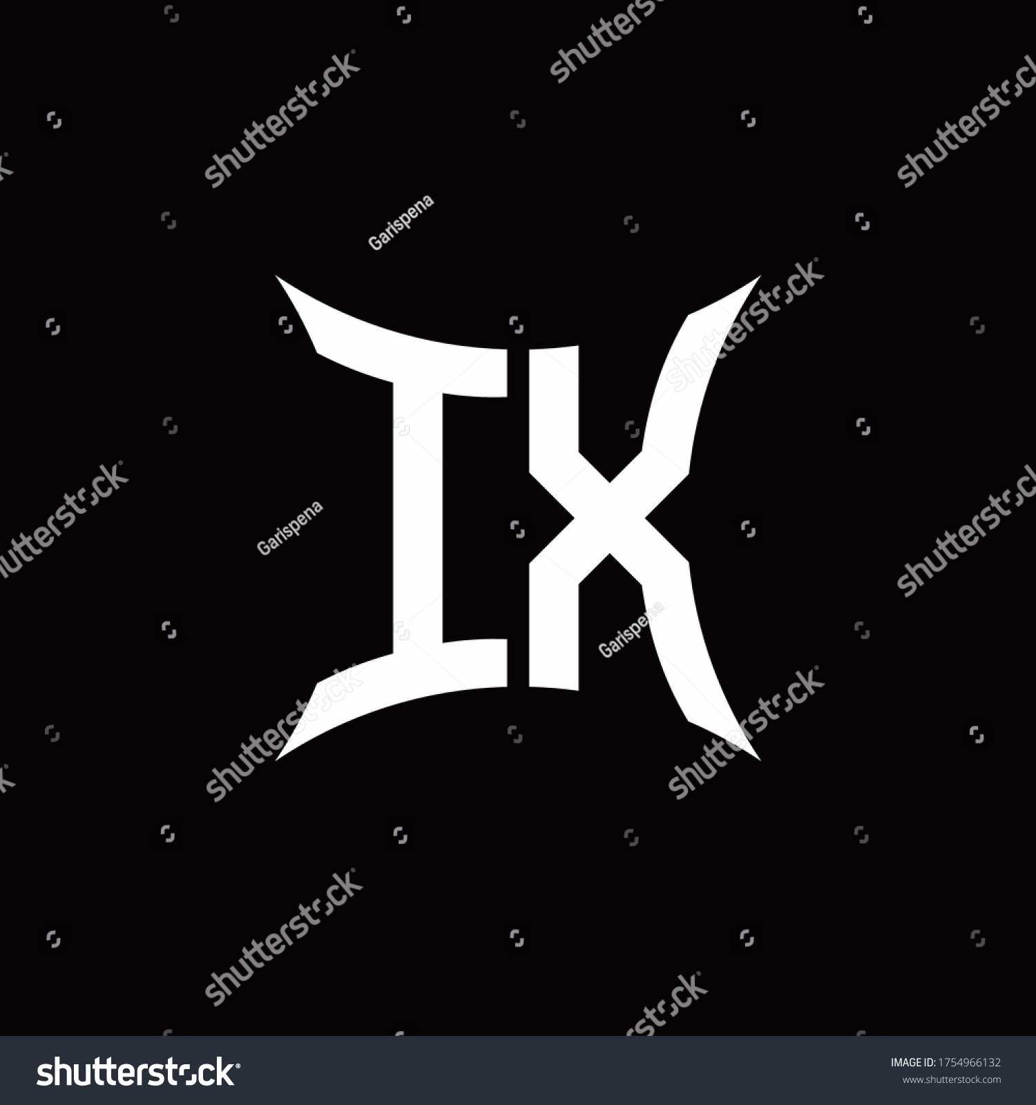 Ix Monogram Logo Sharped Shape Design Stock Vector (Royalty Free ...