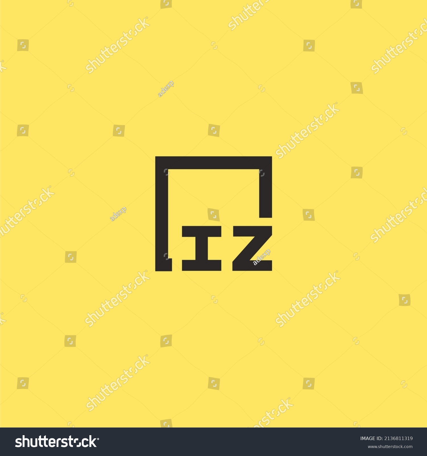 Iz Initial Monogram Logo Square Style Stock Vector (Royalty Free ...