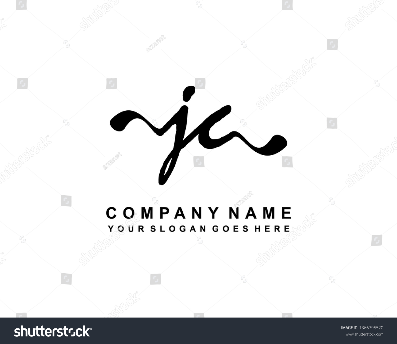 J C Initial Handwriting Logo Template Stock Vector (Royalty Free ...