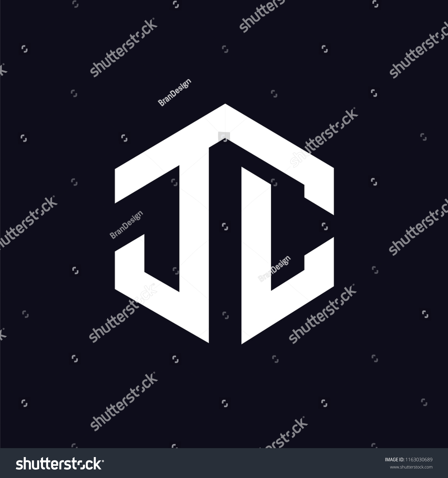 J C Initial Letter Hexagonal Logo Stock Vector (Royalty Free ...