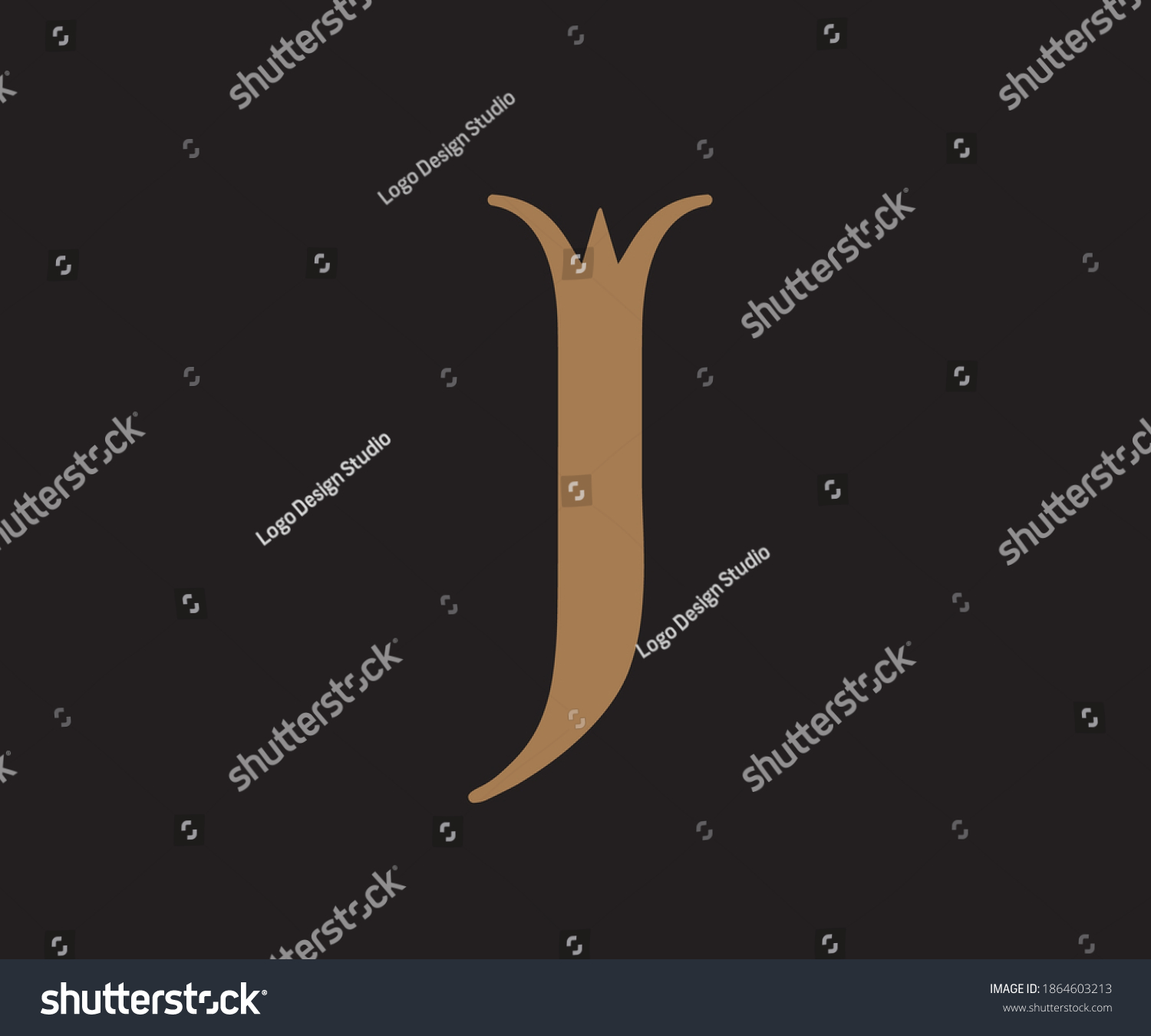 J Cown Typogarphy Logo Design Idea Stock Vector (Royalty Free ...