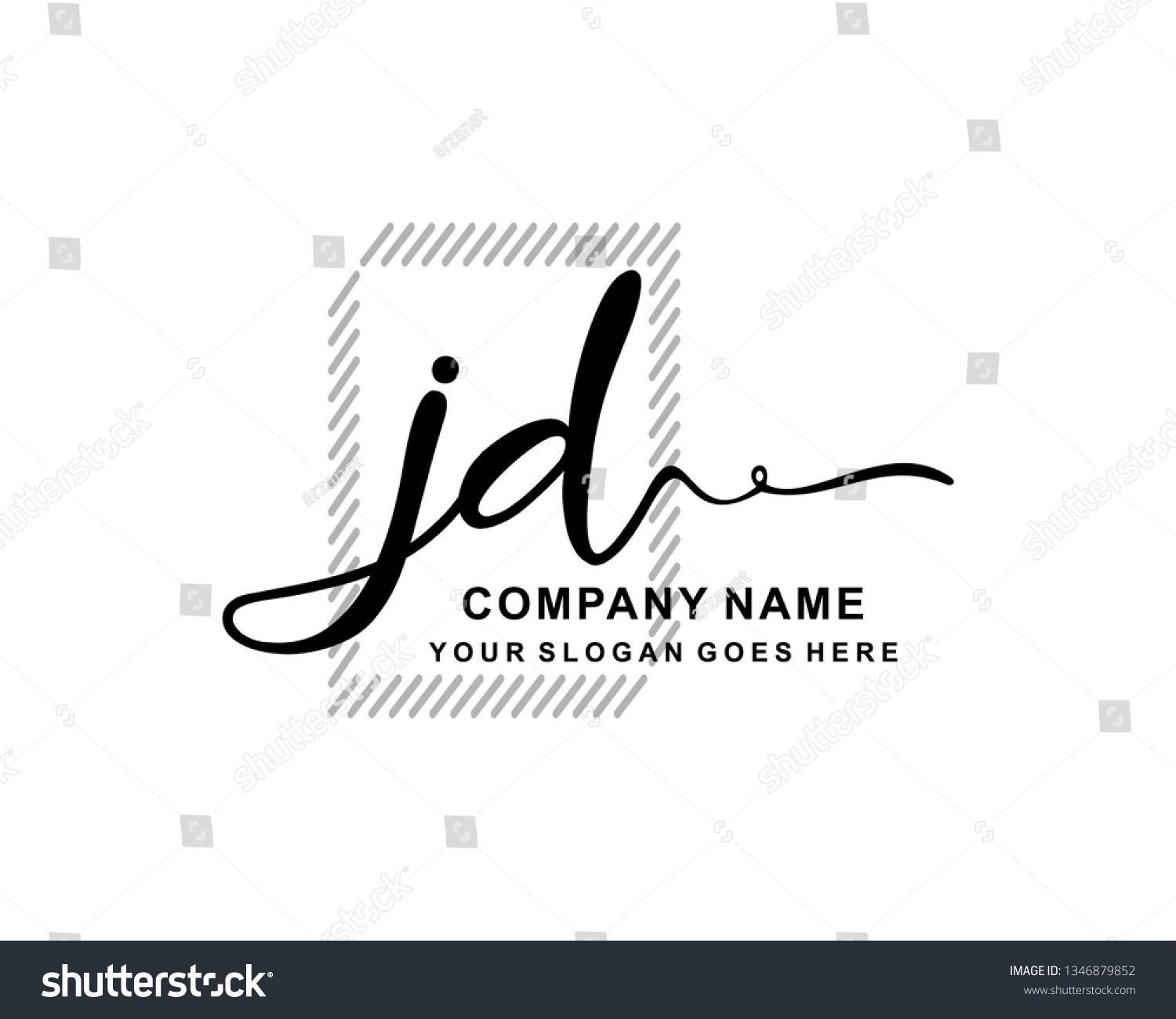 J D Initial Handwriting Logo Template Stock Vector (Royalty Free ...